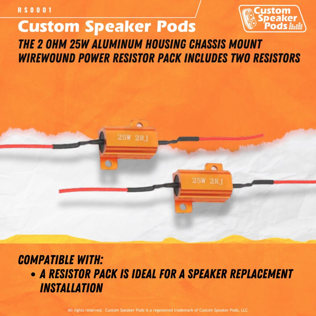 2 OHM 25W Aluminum Housing Chassis Mount Wirewound Power Resistor Pack ...